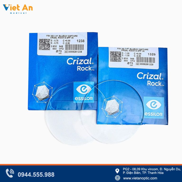 Tròng kính Essilor Crizal Rock (1.56/1.60/1.67) Blue UV